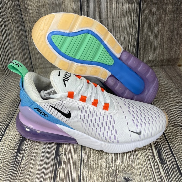 Nike | Shoes | Nike Air Max 27 Whitesafety Orangepurplegreenblack Wmns ...